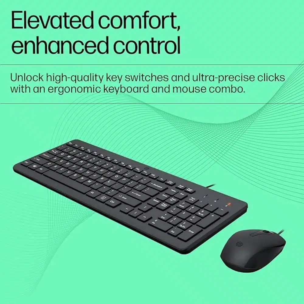 HP 150 USB Wired Chiclet Keyboard & Mouse Combo – Ravi Computer