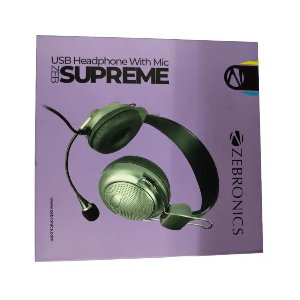 ZEBRONICS ZEB-SUPREME USB Wired Headphone with Mic – Ravi Computer