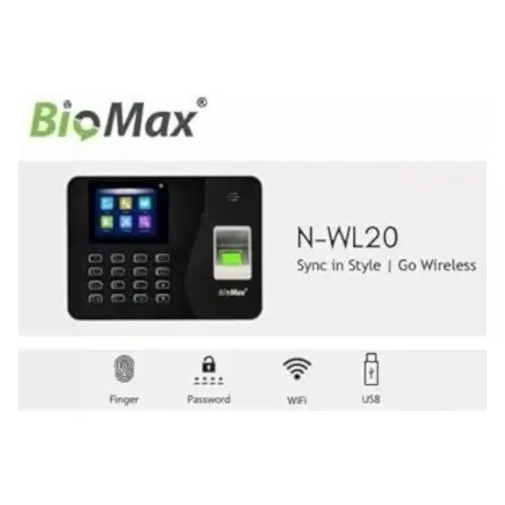 SR Security System Biomax Fingerprint Time & Attendance System WL20 ...